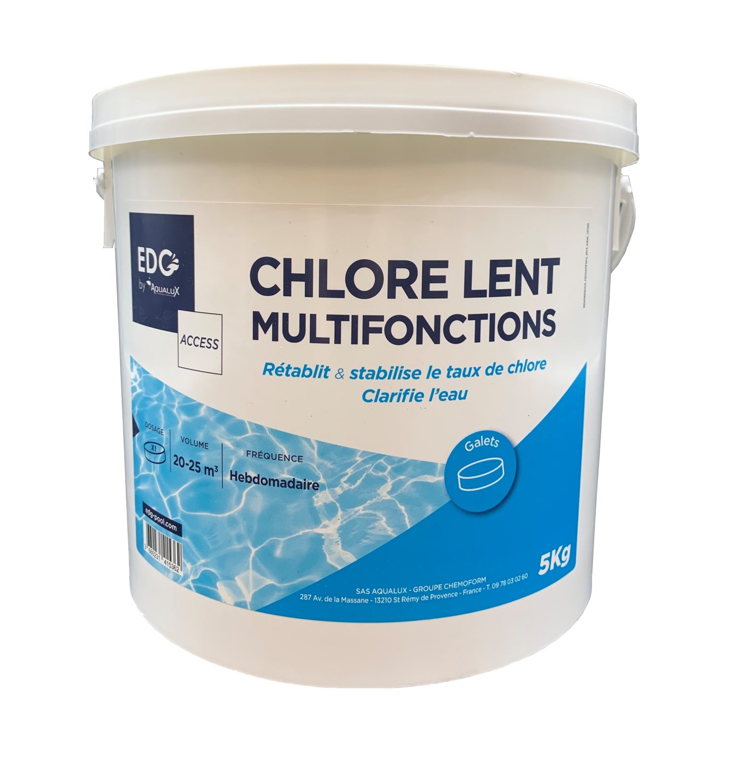 CHLORE MULTIACTIONS - GALETS 200GR - SEAU DE 5KG - EDG ACCESS - EDG by ...